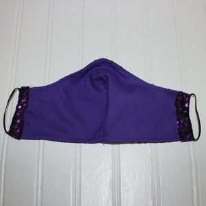 Hand Crafted | Accessories | Handmade Purple Sequin Fabric Face Mask ...